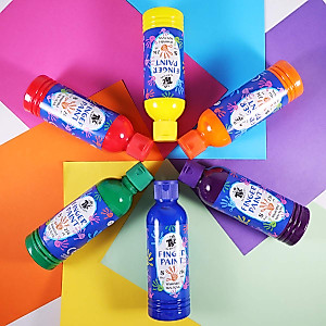 TBC The Best Crafts Finger Paint for Kids, Non-toxic, Washable Toddler Paint, 6 x 236ml Kids Art Set, Prefect Craft Paint For DIY Projects, School Painting Supplies