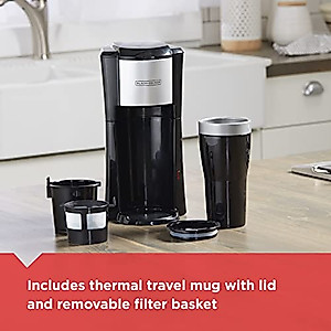BLACK+DECKER Single Serve Coffeemaker,0.47 Liters, Black, CM618
