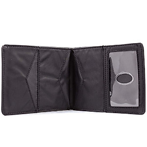 Big Skinny Men's Super Skinny Leather Bi-Fold Slim Wallet, Holds Up to 30 Cards, Black
