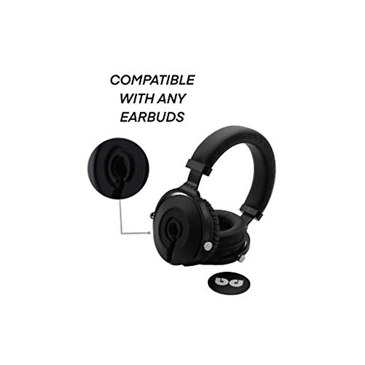 ZaanU Headphones Amplifies Earbuds to Sound Studio-Quality | Hearing Health and Comfort | Compatible with Apple Earbuds | Collapsable | Grey |