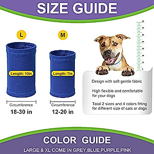 VETIN 2 Pcs Dog Earmuffs, Dog Snood for Dog Neck and Ears Warmer, The Grooming and Force Drying Miracle Tool for Anxiety Relief & Calming Dogs (L, Grey+Pink)