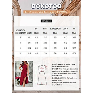 Dokotoo One Shoulder Dresses for Women Elegant Ruffle Empire Waist Asymmetrical Hi-Lo Hem Solid Zipper Up Bodycon Party Wedding Guest Midi Semi Formal Dresses Red X-Large
