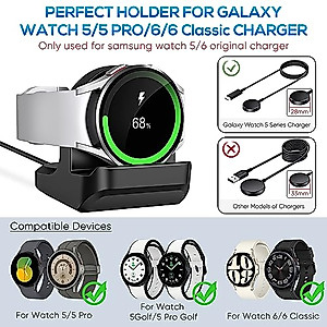 Stand for Samsung Galaxy Watch 6/Watch 6 Classic/Watch 5/ Watch 5 Pro Charger, GORIXER Non-Slip Silicone Charger Stand Accessories Dock Support Charging Holder -[Black] [Charger Cable Not Included]