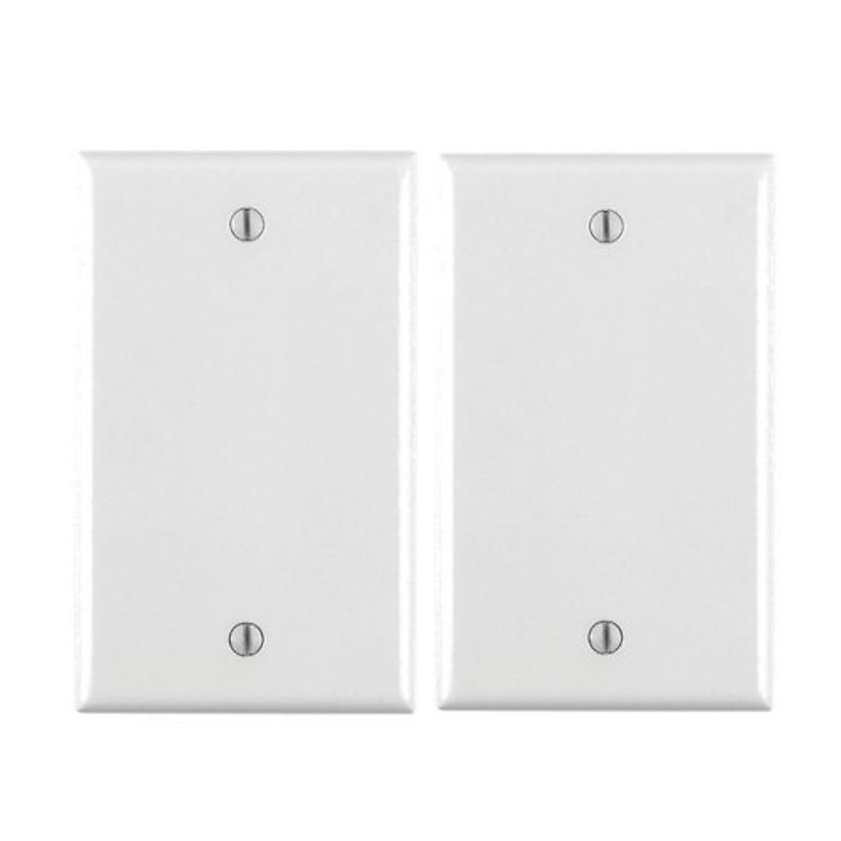 Leviton 2-Pack 80714-W 1-Gang No Device Blank Wallplate, Standard Size, Thermoplastic Nylon, Box Mount, White … (2 Pack)