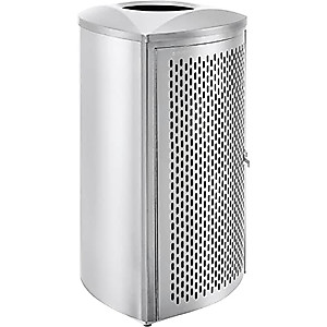 Global Industrial Triangular Trash Can, 18-1/2 Gallon, Brushed Stainless Steel