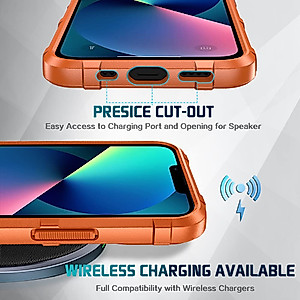 LABILUS for iPhone 13 Mini Case, Rugged Shield 8ft Drop Proof TPU Thick Armor Tactical Protective Case Compatible with iPhone 13 Mini (5.4 inches) - Sunlight Orange