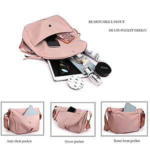 KARRESLY Small Crossbody Purse for Women,Nylon Lightweight Shoulder Bag Mini Handbags Cell Phone Wallet with Multi Pockets(Grey)