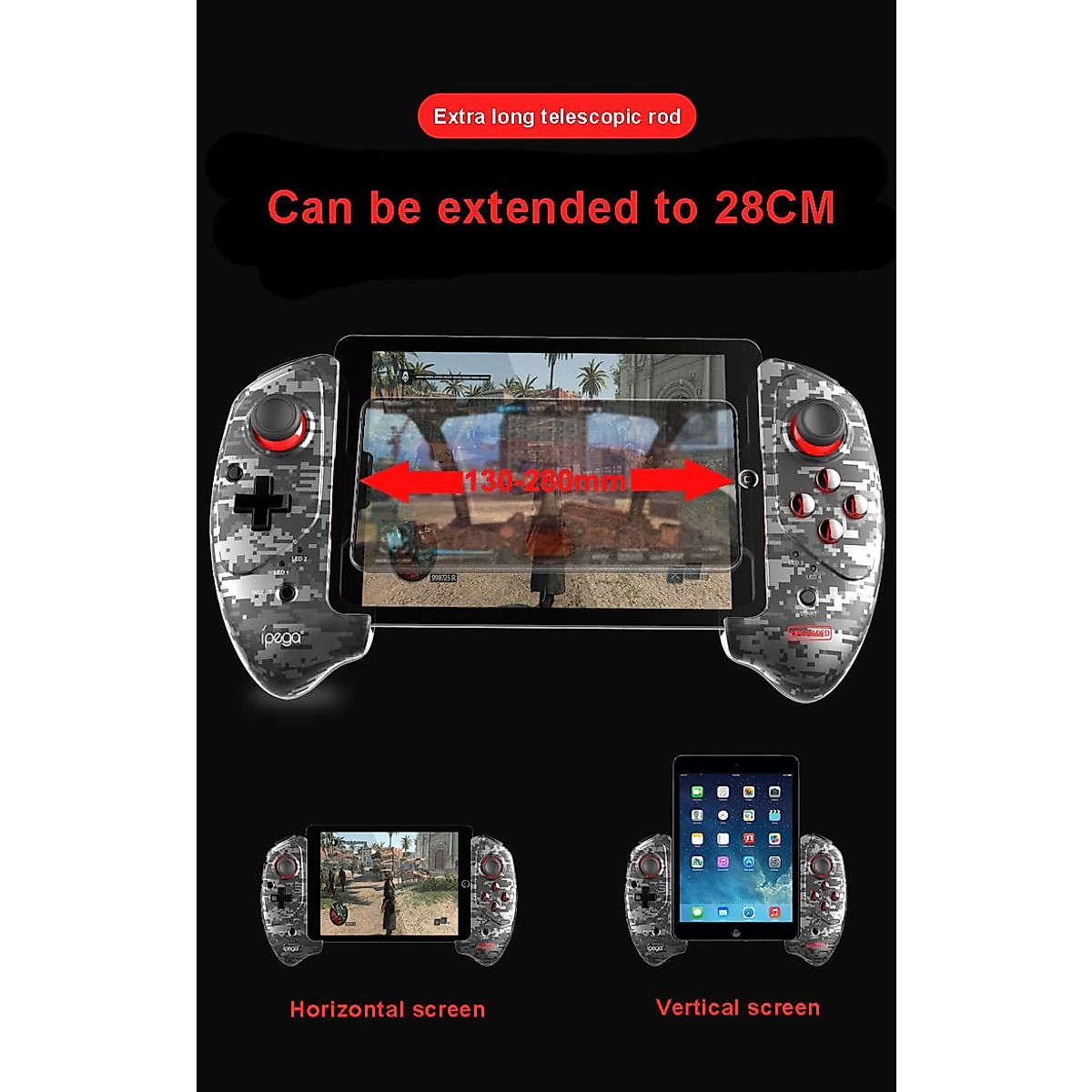 ipega-PG-9083S Wireless game controller for iPhone14/13/12/11/X/XR/8/ ipad for Galaxy S23/S22/S21/S10/ Note20/10 ,LG,one Plus,Android Smartphone Tablet (grey)