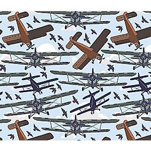 Stesha Party Airplane Wrapping Paper Vintage Plane Present Gift Wrap 30 x 20 Inch (3 Sheets)
