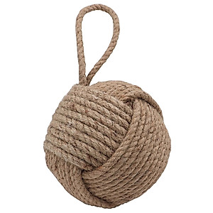 Nautical Doorstop Rope Sailor Knot Decorative Jute Under Mount Handmade Door Stopper with Handle for Floor by The Metal Magician (5" Jute (Natural Color))