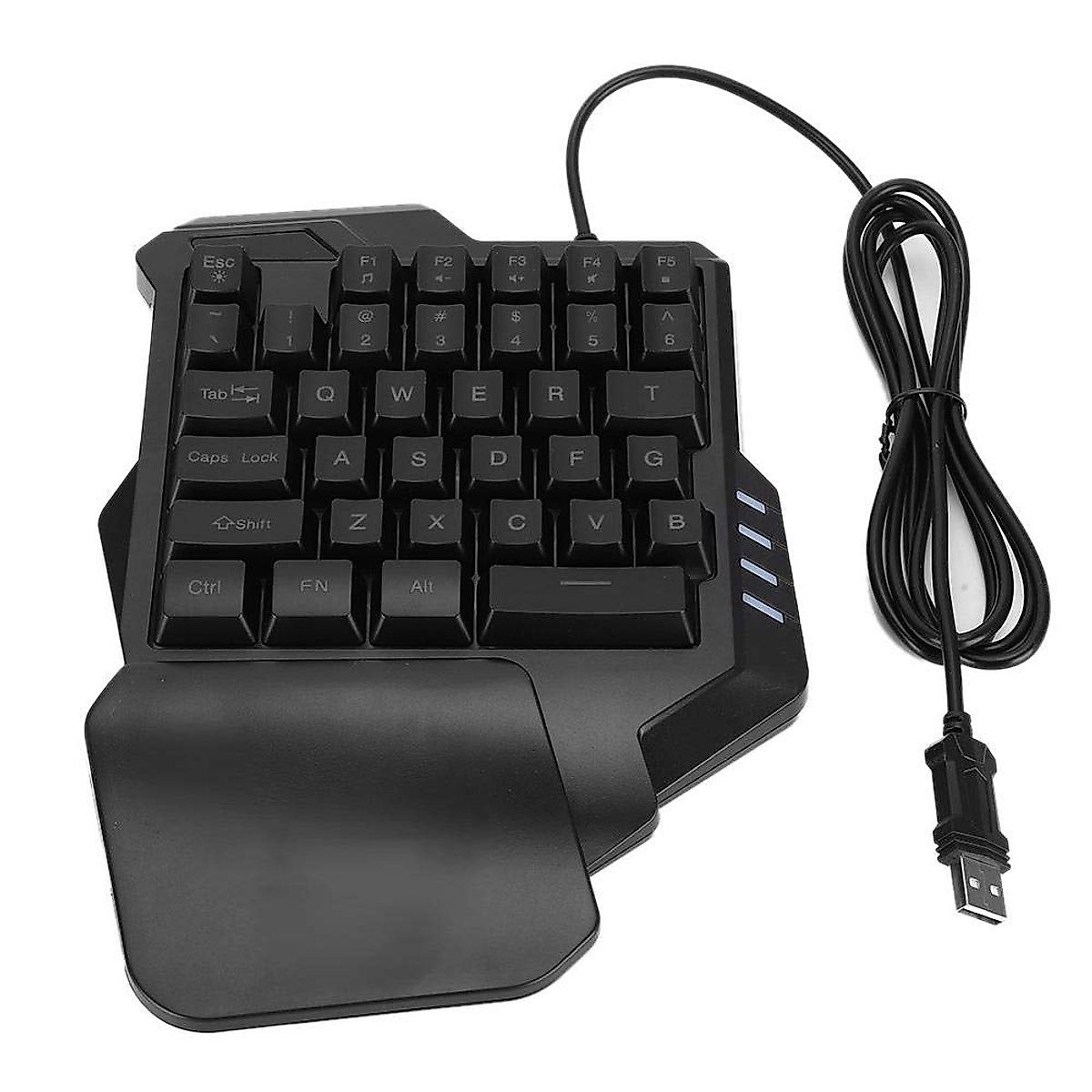 One Hand Gaming Keyboard, OneHanded Throne Left Hand Mechanical Keypad Mobile Game External, Ergonomic High and Low Key Design for Better Gaming Experenice