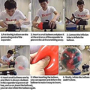 Chestnut-YX Balloon Stuffing Tool Machine Filling Kit Expander Extractor, for Rose Bouquet DIY Bouquets Wedding Christmas Birthday Party Gift Art Balloons Decoration Supply, 20x11x19cm