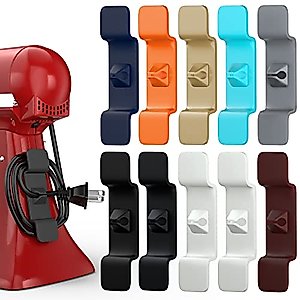 Cord Organizer for Appliances Self-Adhesive Cord Hider Stick On Kitchen Gadgets, Air Fryer, Blender, Pressure Cooker, Coffee Maker- Kitchen Appliance Cord Winder - 10 Pack Cord Wrapper for Appliances