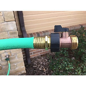 The World’s Best Water Shut Off Valve – Garden Hose Ball Valve Connector – Adjustable Shut Off, High Flow, Leak-Proof – Heavy Duty Solid Brass Watering Extender