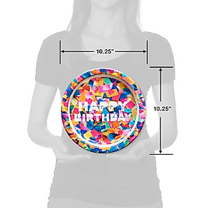 American Greetings Confetti Birthday Party Supplies, Dinner Plates (36-Count)