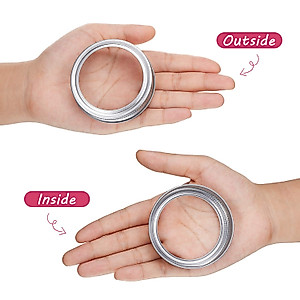 24 Pieces Wide Mouth Canning Jar Replacement Metal Rings Practical Screw Jar Bands Leak Proof Tinplate Metal Bands Rings, Compatible with Mason Jar (Silver)