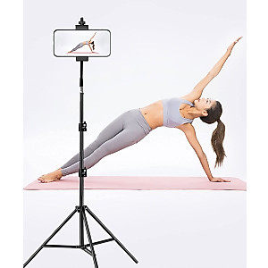 Tall Tripod for iPhone Pixel 6.67ft/80inch Tripod Phone Video Cell Stand Photography Rotatable Live Video Stand Compatible with and Most Mobile Phones（ Tripod + Gooseneck+ Phone Clip+ Carry Bag）