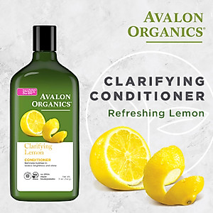 Avalon Organics Clarifying Lemon Conditioner, Removes Buildup to Restore Brightness and Shine, 11 Fluid Ounces
