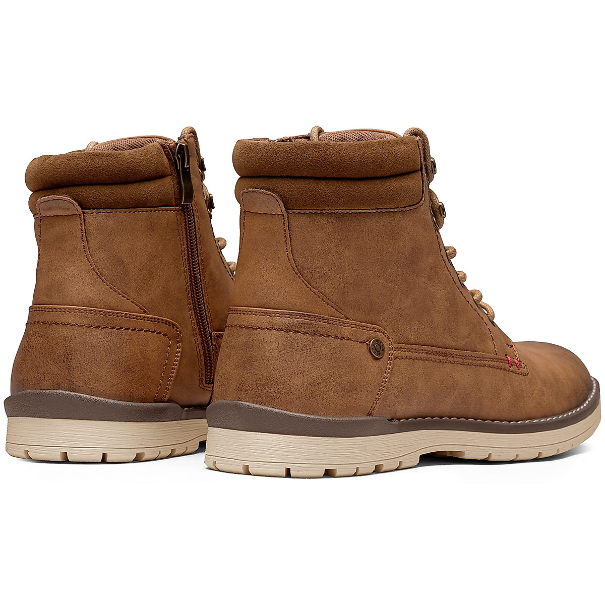 Vostey Men's Chukka Boots Motorcycle Casual Hiking Boot for Men(BMY671B yellow brown 10.5)