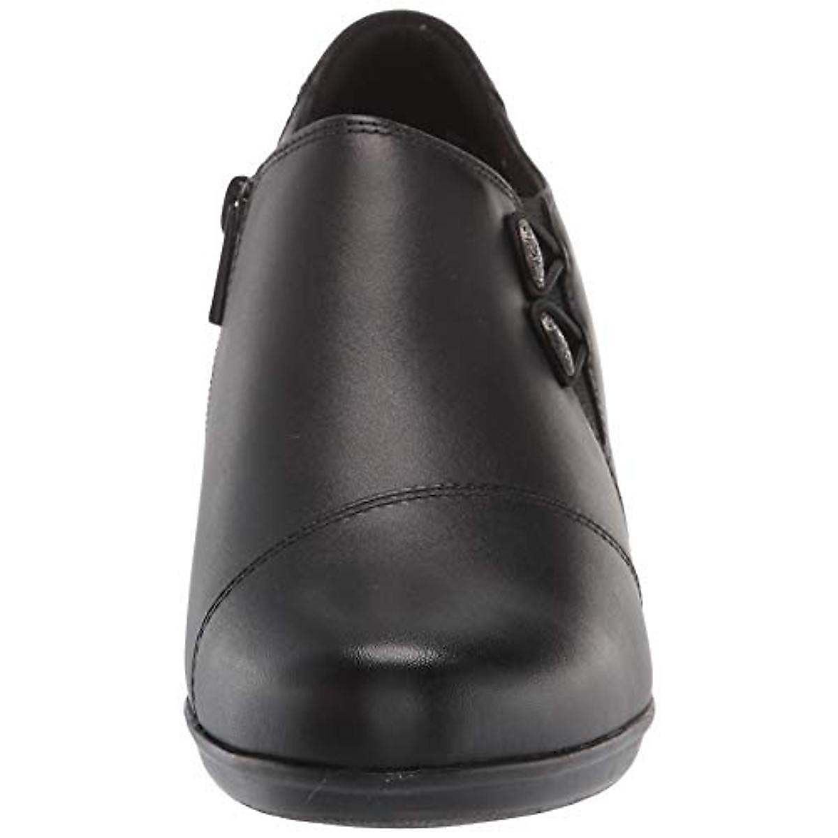 Clarks Women's Emslie Warren Slip-on Loafer,Black Leather,6.5 M US