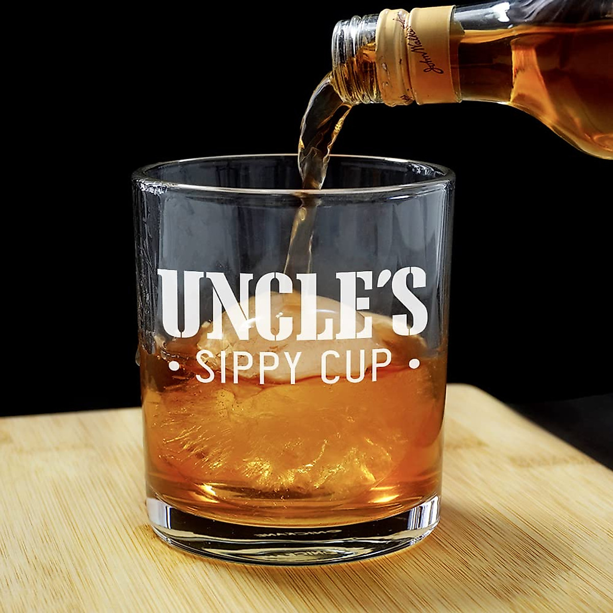 NICKANE Whiskey Glass 11oz - Old Fashioned Glasses Gifts For Men | Funny Uncle's Sippy Cup Whisky Glasses for your Uncle | Christmas, Birthday, Father's Day Fun Gifts For Uncles from Niece, Nephew