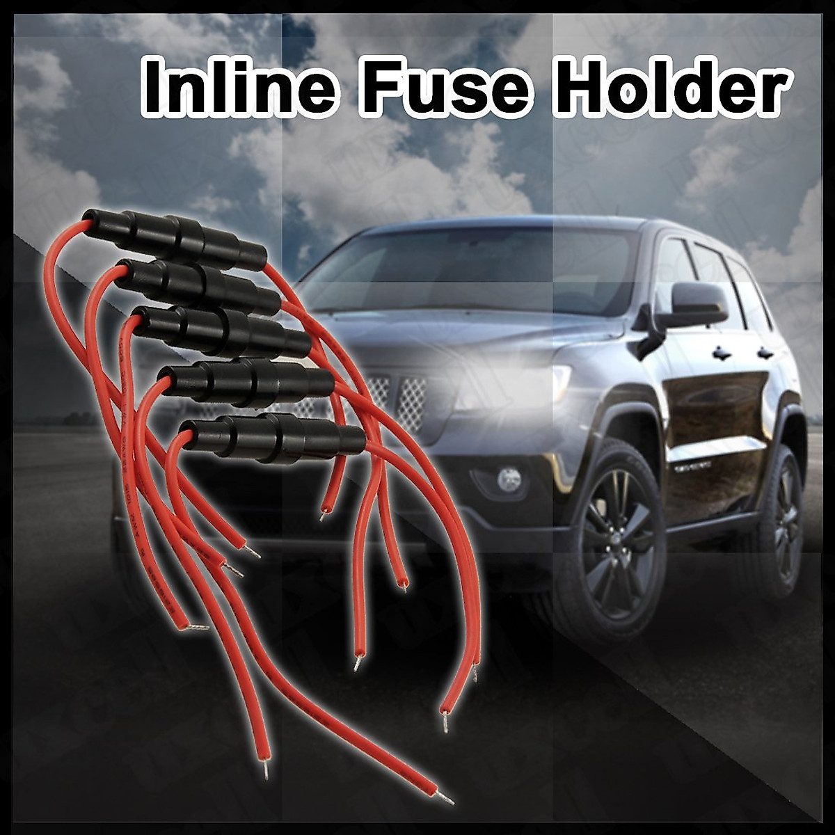 uxcell A11101300ux0008 5 x 20 mm AGC Fuse Holder Inline Screw Type W 22 AWG Wire (Pack of 5)