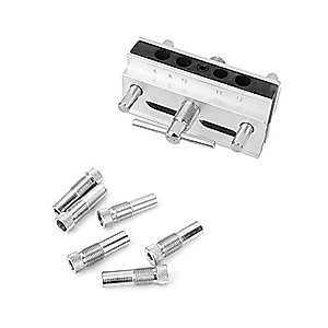 0.39~2.17in Wood Size Self Centering Doweling Jig Kit Aluminum Alloy Metric Imperial Scale for Drilling Holes