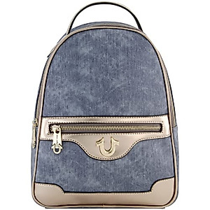 True Religion Women's Mini Backpack, Small Travel Bag, Denim, One Size