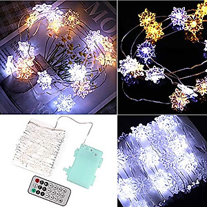 Waterproof 30LEDs String Snowflake Light, Wire LED Light, Decoration Lamp Fairy Lights for Wedding Celebrations Courtyards Home Gardens Bedrooms