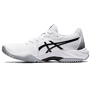 ASICS Women's Netburner Ballistic FlyteFoam 3 Volleyball Shoes, 10.5, White/Black
