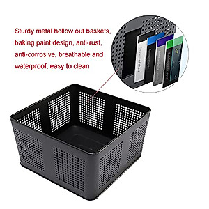 Moxeay Rotating Storage Rack Multi-Layer Kitchen Storage Shelf Square Removable Metal Basket Stackable Fruit Vegetable Storage Bins Household Shelf for Kitchen Bathroom
