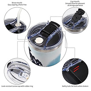 Niapessel Leak Proof Tumbler, Insulated Water Bottles with Straw, Penguin Group Into Ocean Insulated Cup with Handle 40 Oz Stainless Steel Flask for School, Travel, Car, Sports, Work