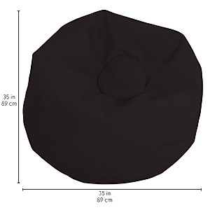 Factory Direct Partners 10478-BK SoftScape Classic 35" Junior Bean Bag Chair, Furniture for Kids, Libraries or Home - Black