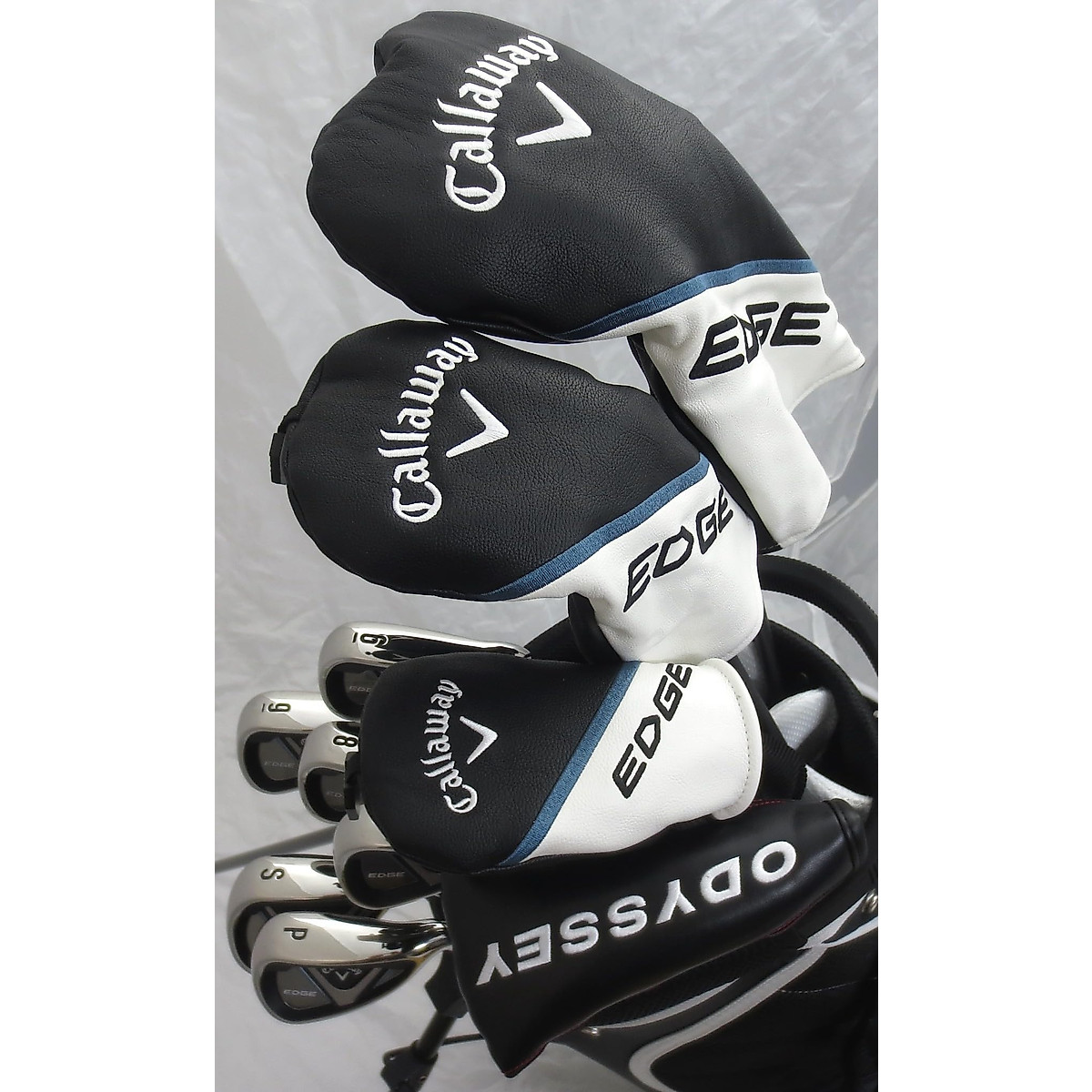 Mens Callaway Complete Golf Set RH - Driver, 3 Wood, Hybrid, Irons, Odyssey Putter Clubs Stand Bag Regular Flex