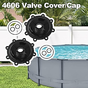 4606 Valve Cover/Cap with 1132+ O-ring and R0487100 Shaft O-ring Compatible with Zodiac Jandy Black/Gray 2-Way/3-Way Neverlube Valves, 2-Port/3-Port (2 Pack)