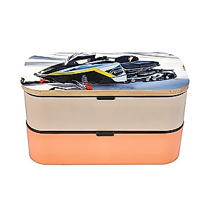 Advanced Snowmobile Adult Lunch Box, Bento Box, With Cutlery Set Of 3, 2 Compartments, Rectangular, Lunch Box For Adults