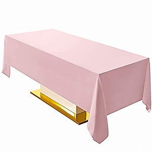 Surmente Tablecloth 60 x 102-Inch Rectangular Polyester Table Cloth for Weddings, Banquets, or Restaurants (Pink) … ……