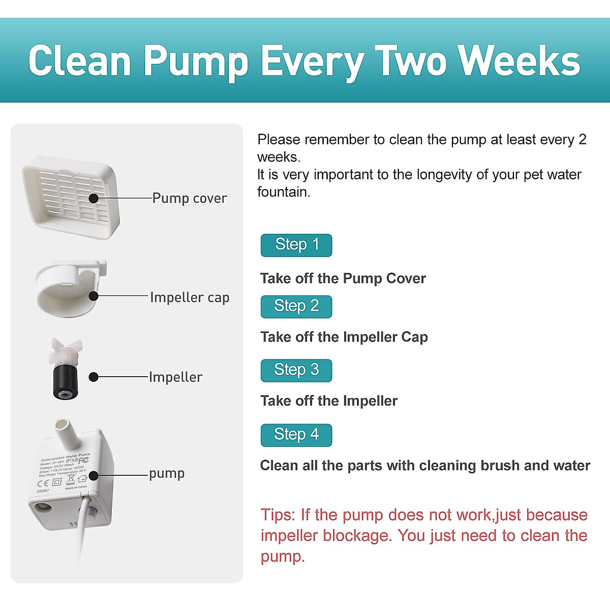 LIONROGE Cat Water Fountain, Ultra Silent Cat Fountain 2.8L/94oz, with LED Light, Activated Carbon Filter