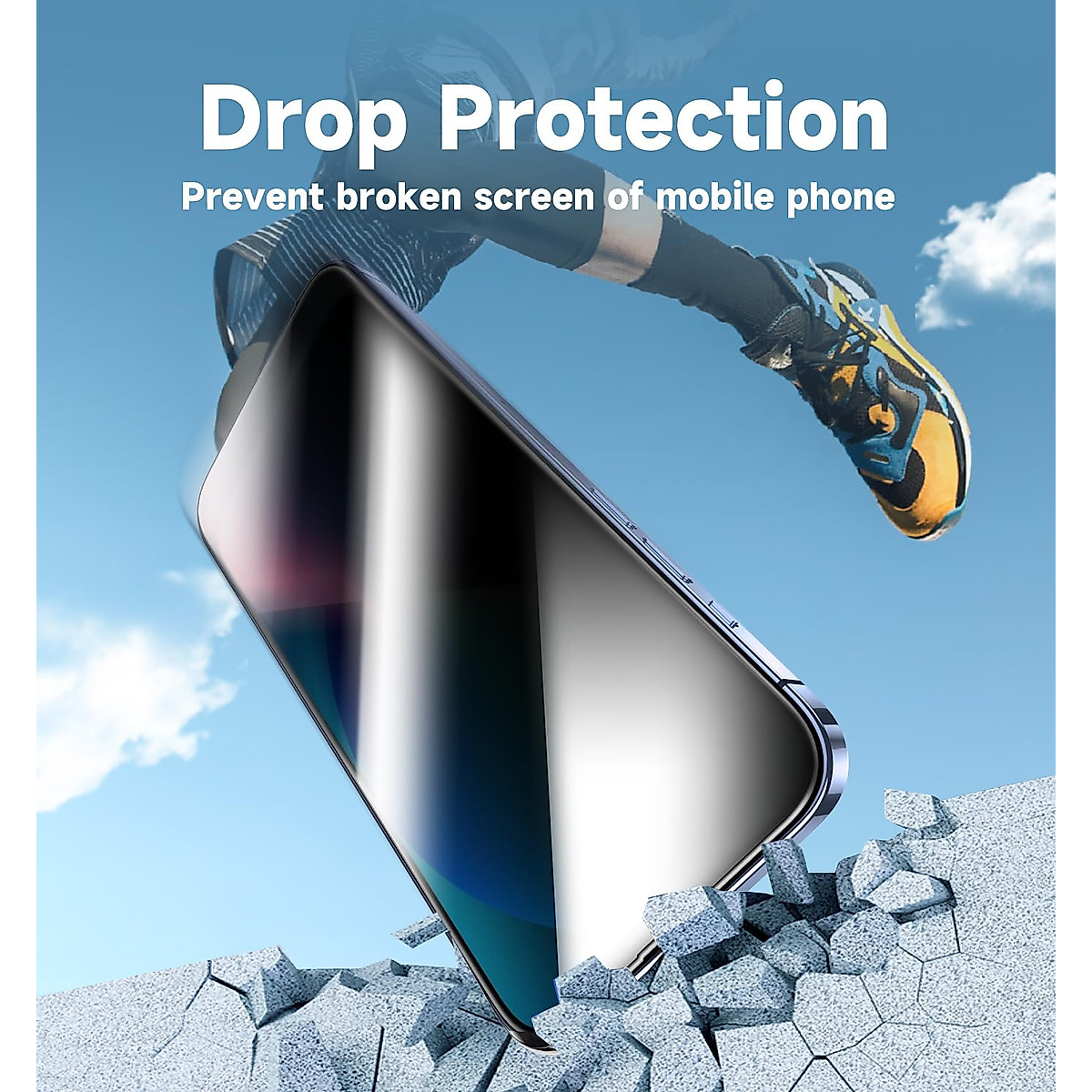 MAGIC JOHN 2 Pack for iPhone 13/13Pro/14 6.1 inch Privacy Glass Screen Protector, Auto Dust-Elimination, Bubble Free, Easy Installation