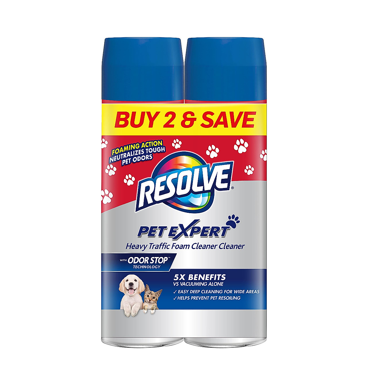 Resolve Pet High Traffic Carpet Foam, 22 oz, Cleans Freshens Softens & Removes Stains
