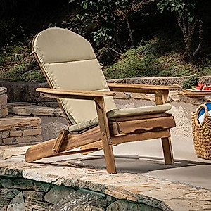 Christopher Knight Home Reed Outdoor Water-Resistant Adirondack Chair Cushion, Khaki, 1 Count (Pack of 1)