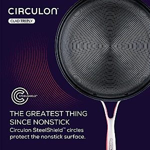 Circulon Clad Stainless Steel Frying Pan/Skillet with Hybrid SteelShield and Nonstick Technology, 12.5 Inch - Silver