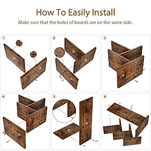 Topfurny Tree Bookshelf, 4-Tier Book Storage Organizer Shelves Floor Standing Bookcase, Wood Storage Rack for Office Home School Shelf Display for Cd/Magazine/Book - Rustic Brown