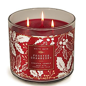 White Barn 3-Wick Candle w/Essential Oils - 14.5 oz - 2020 Holidays Scents! (Frosted Cranberry)