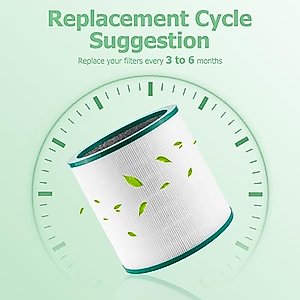Improvedhand Air Purifier Filter Replacement for Dyson TP01 TP02 TP03 BP01, Compatible with Dyson Pure Cool Link Tower Air Purifier, HEPA 360° Glass Air Purifier Filter,Compare to 968126-03,Pack of 2