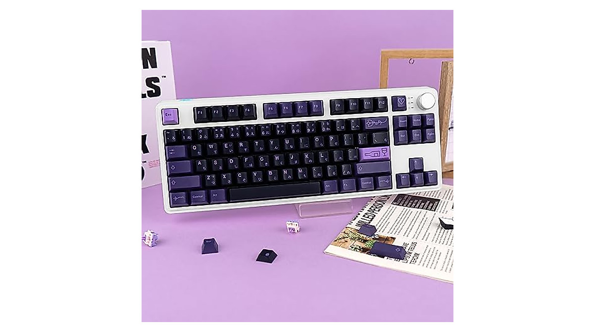 JOLINTAL 129 Keys Purple Keycaps for Mechanical Keyboards