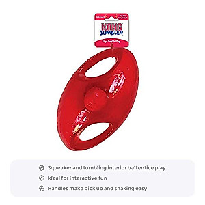 KONG – Jumbler Football – Interaktiv mit Tennisball zum Apportieren – Mittelgroß/groß (Farbvar.)