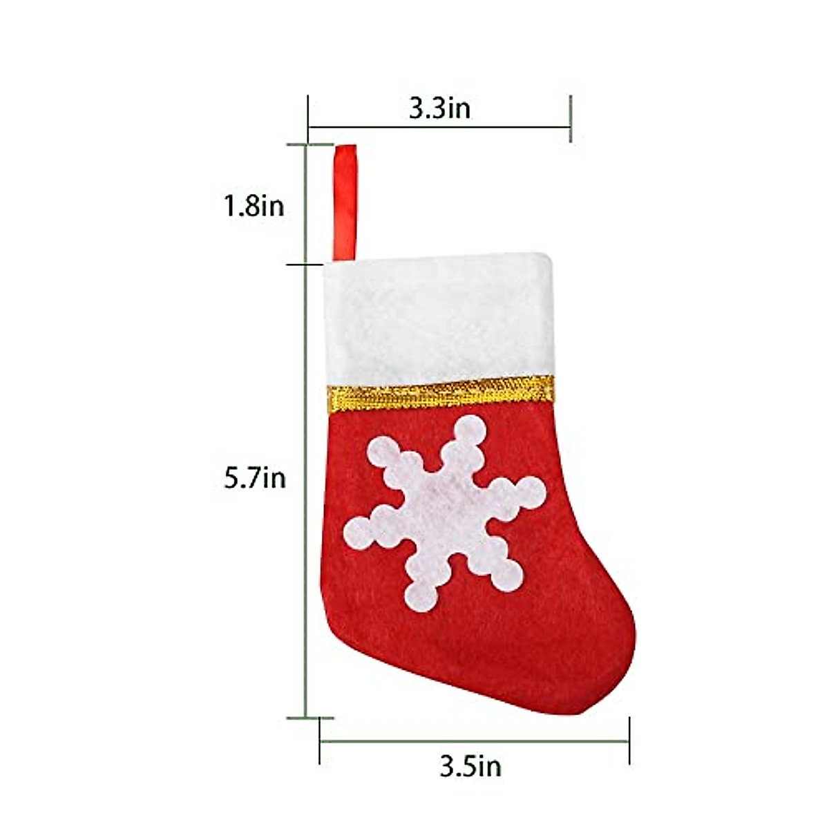 Amytalk 24 Pack Christmas Mini Stockings Tableware Holders Christmas Socks Decorations Spoon Fork Bag Candy Pouch Bag for Xmas Party Tree Dinner Table Home Ornaments