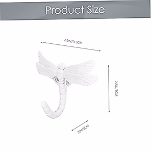 Cabilock 3 Sets Dragonfly Hook Cartoon Wall Hook Coat Hanger Animal Wall Hooks Dragon Fly Coat Hook Decorative Coat Hook Outdoor Decor Key Hanging Hook Hang Towel Clothes Wrought Iron White