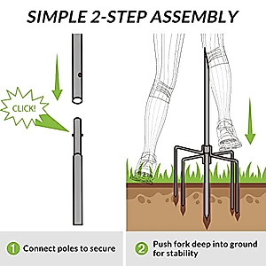 Walensee String Light Poles with Hook Outdoor Metal Lighting Pole for Hanging String Lights for Garden Party 9.4FT Lights Hanger with 5-Prong Fork Steel Stand Holder for Patio Christmas Wedding